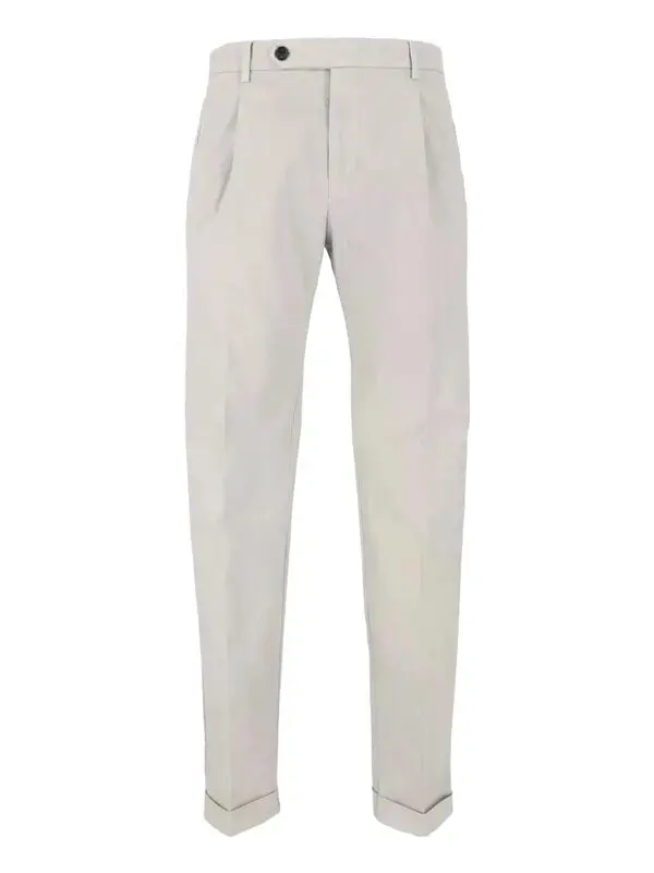 BERWICH Pleated Turn-up Straight-leg Trousers - Grey
