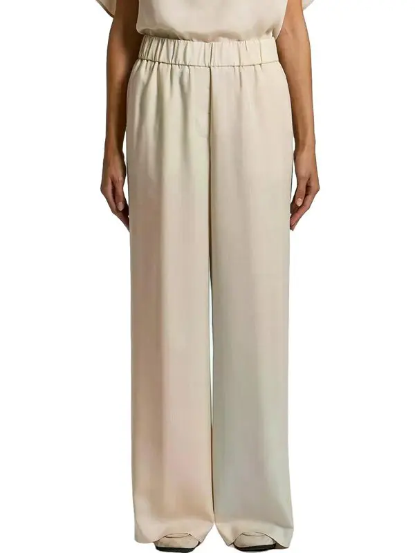 Peserico Elasticated-waistband Wide-leg Trousers - Neutrals