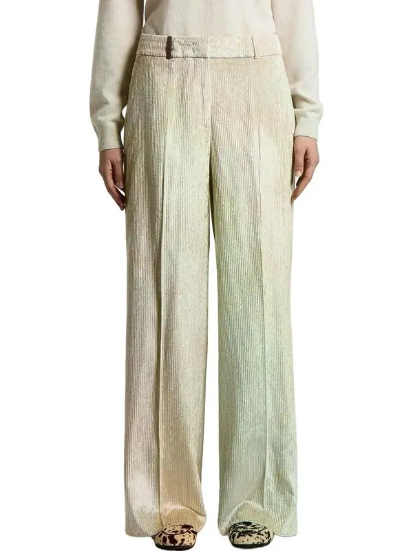 Peserico Pleat-detail Corduroy Trousers - Neutrals