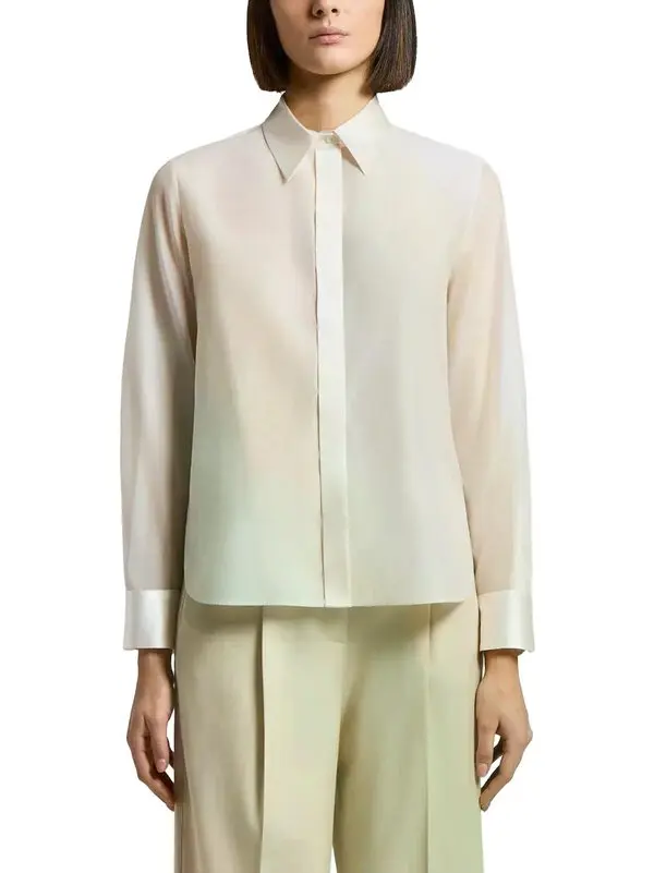 Peserico Long-sleeved Sheer Shirt - Neutrals