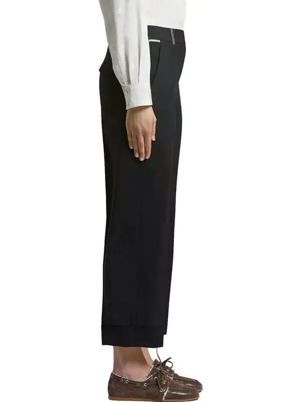 Peserico Turn-up Tailored Trousers - Blue