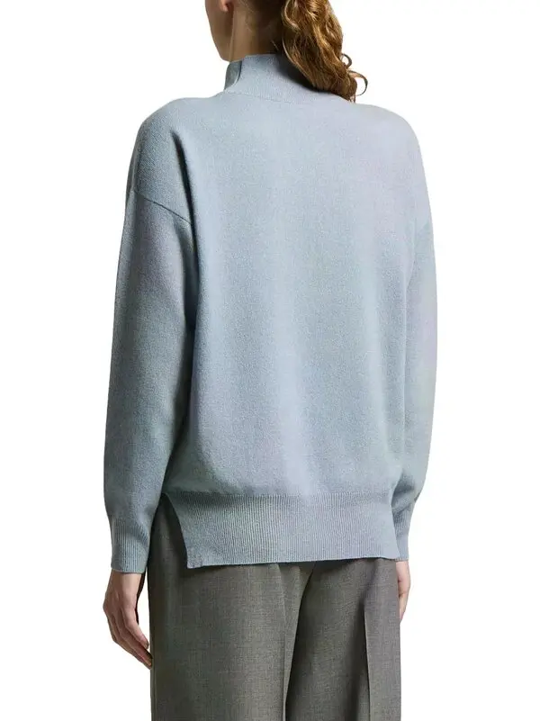 Peserico Ribbed-knit High-neck Jumper - Blue