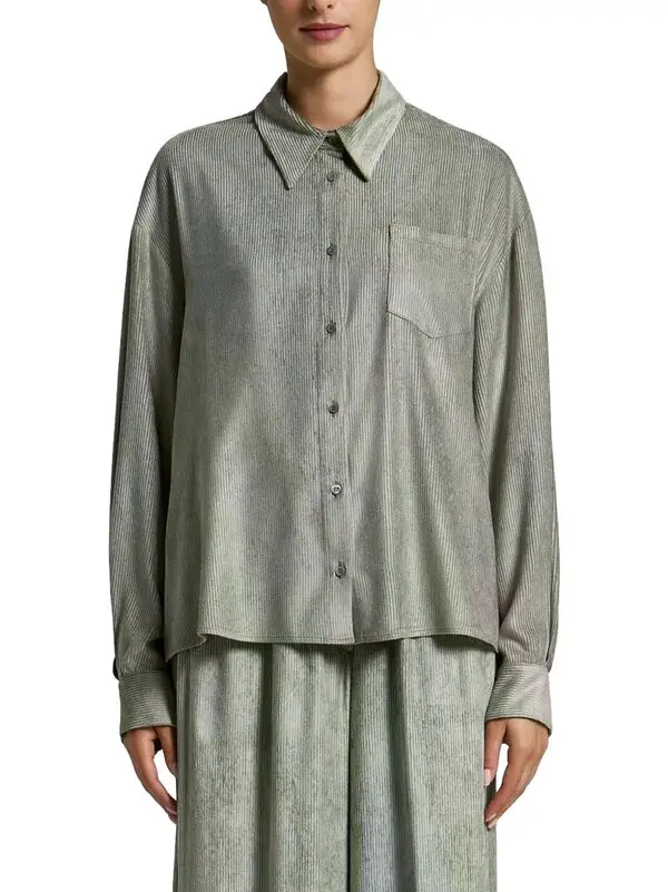 Peserico Corduroy Chest-pocket Shirt - Grey