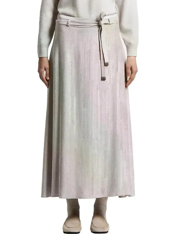 Peserico Ribbed-knit Midi Skirt - Grey
