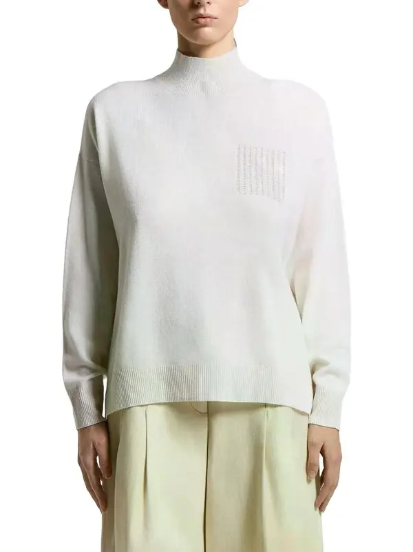 Peserico Mock-neck Chest-pocket Jumper - Neutrals