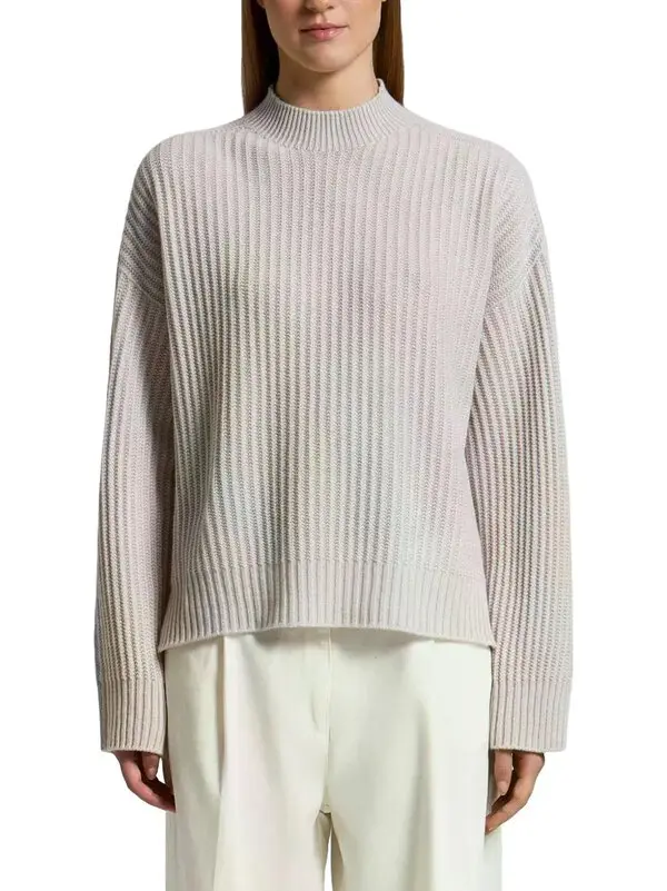 Peserico Ribbed-knit Mock-neck Sweater - Neutrals