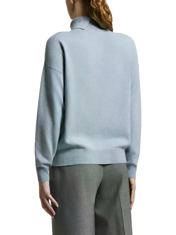Peserico Roll-neck Chest-detail Jumper - Blue