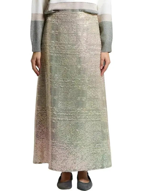 Peserico Sequin-embellished Maxi Skirt - Neutrals