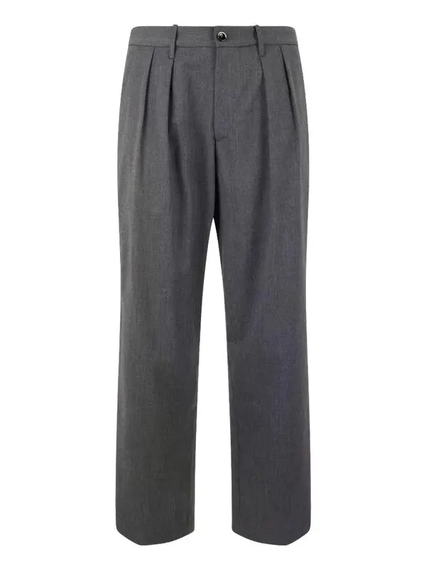 NINE:INTHE:MORNING Kay Pleated Straight-leg Trousers - Grey