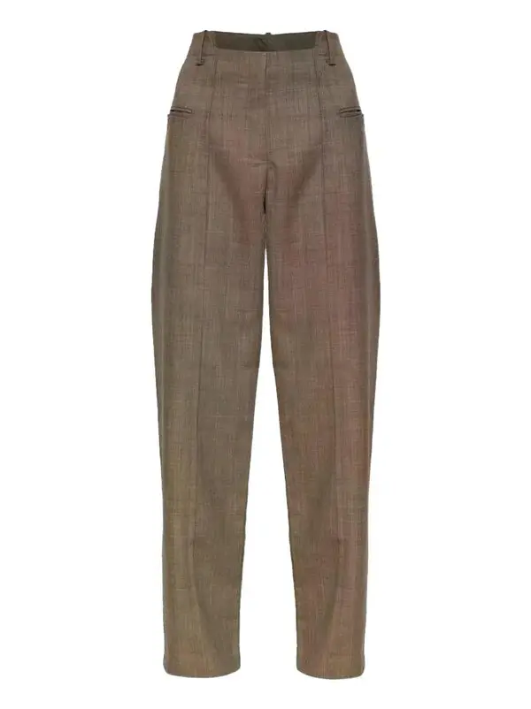 GANNI Creased Tailored Trousers - Brown