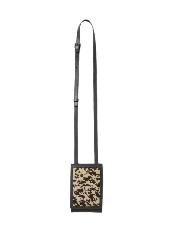 Peserico Animal-print Calf Leather Foldover Crossbody Mini Bag - Brown