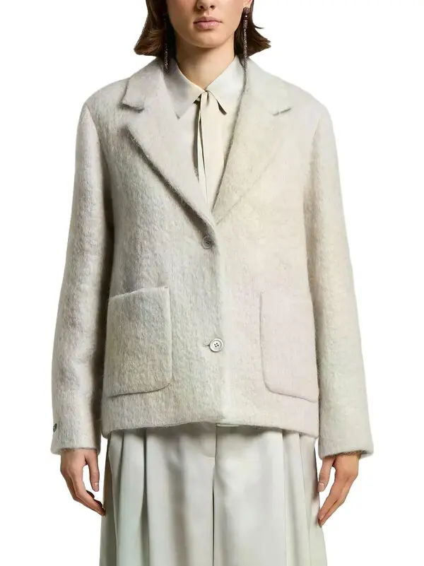Peserico Brushed-finish Notched-lapel Coat - Grey