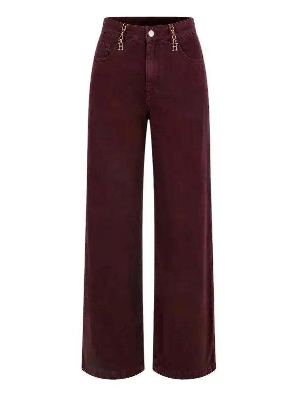 KOCCA Kesidio Chain-detail Wide-leg Jeans - Red