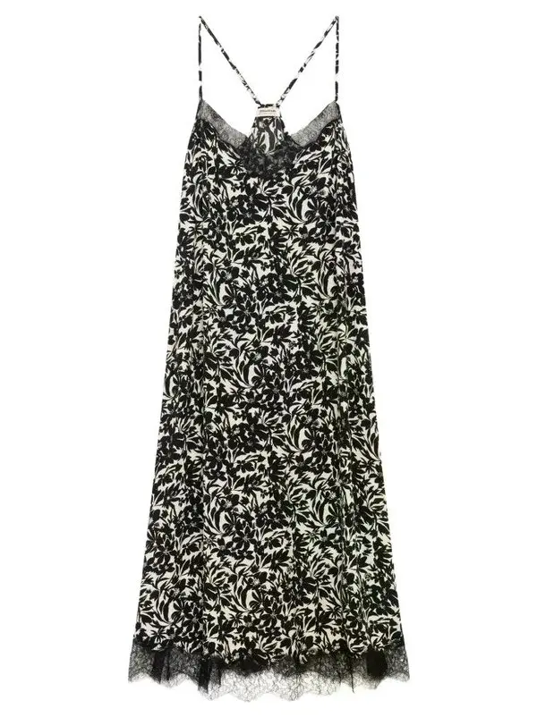 Zadig&Voltaire Respa Soft Night Flowers Midi Dress - Black