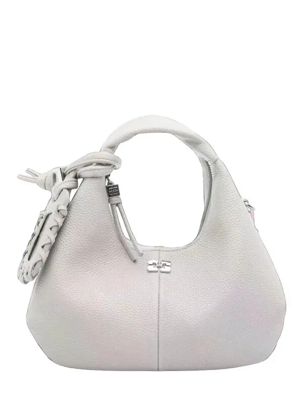GANNI Mini Hobo Logo-plaque Tote Bag - Grey