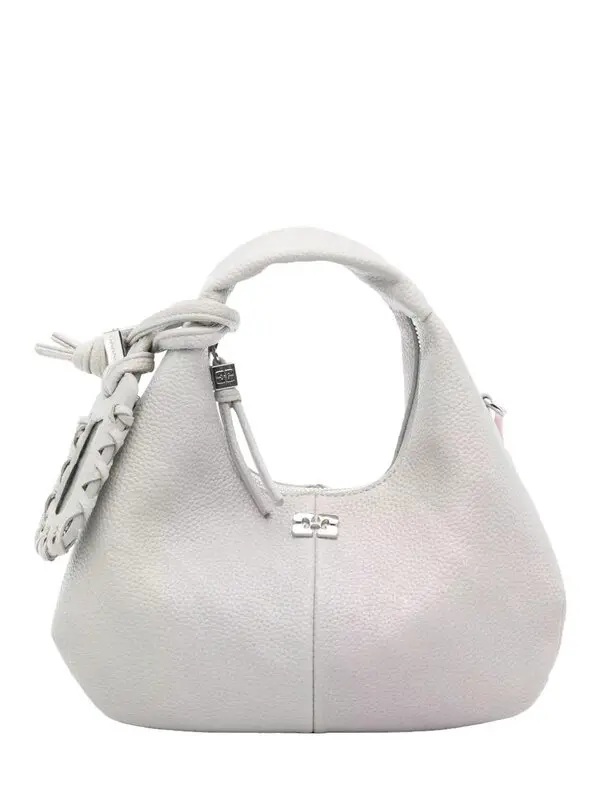 GANNI Mini Hobo Logo-plaque Tote Bag - Grey