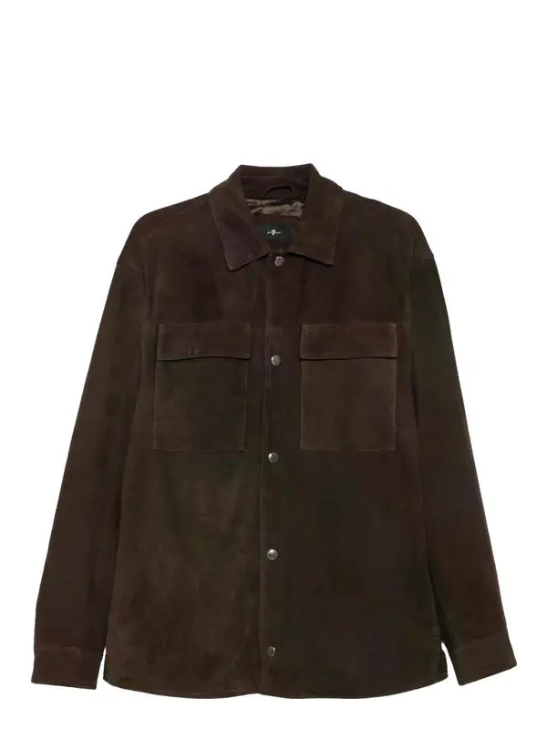 7 For All Mankind Suede Flap-pocket Shirt - Brown