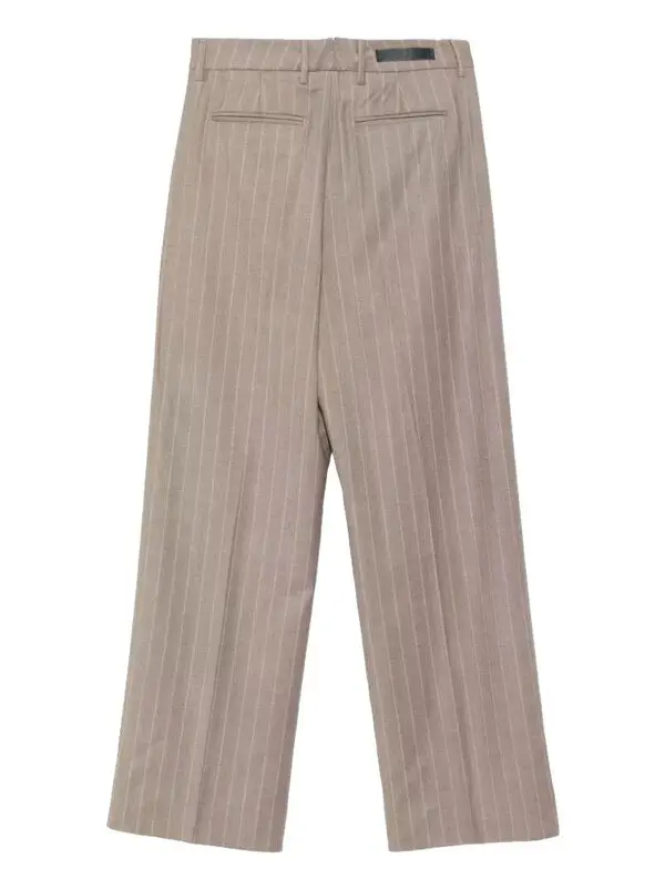 BRIGLIA 1949 Pinstripe-pattern Pleated Trousers - Neutrals