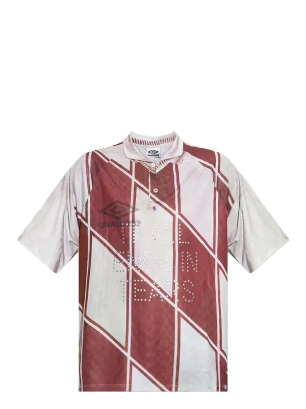 UMBRO Diamond-print Studded Polo Shirt - Red