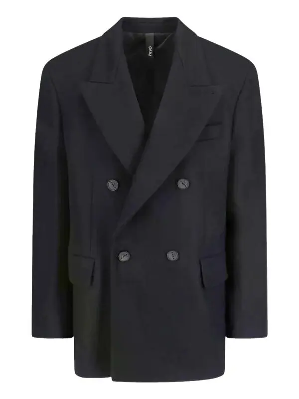 HEVO Double-breasted Peak-lapel Jacket - Blue