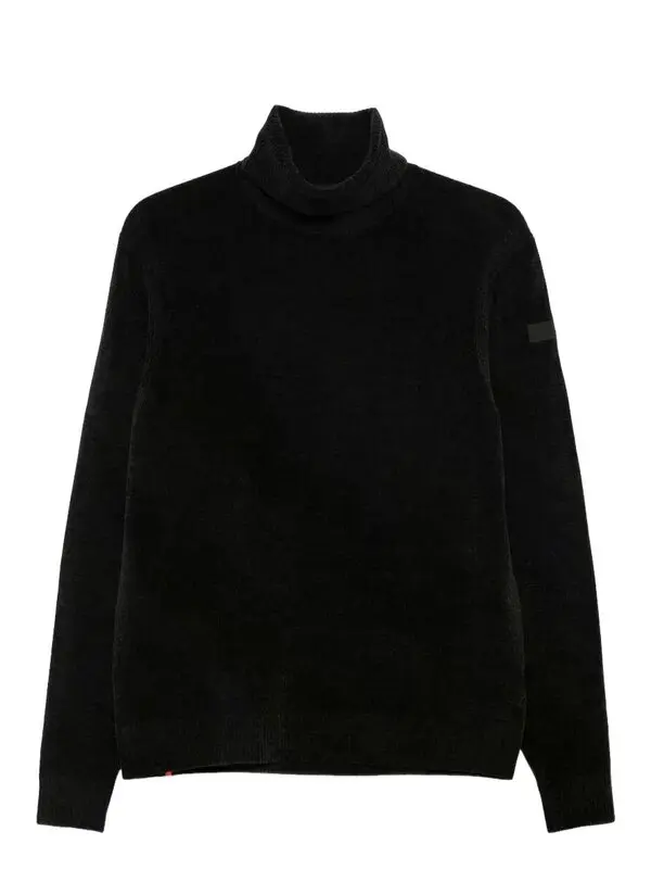 RRD Roll-neck Logo-patch Sweater - Black
