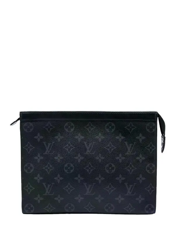 LOUIS VUITTON 2018 Monogram Eclipse Pochette Voyage Mm Clutch Bag - Black