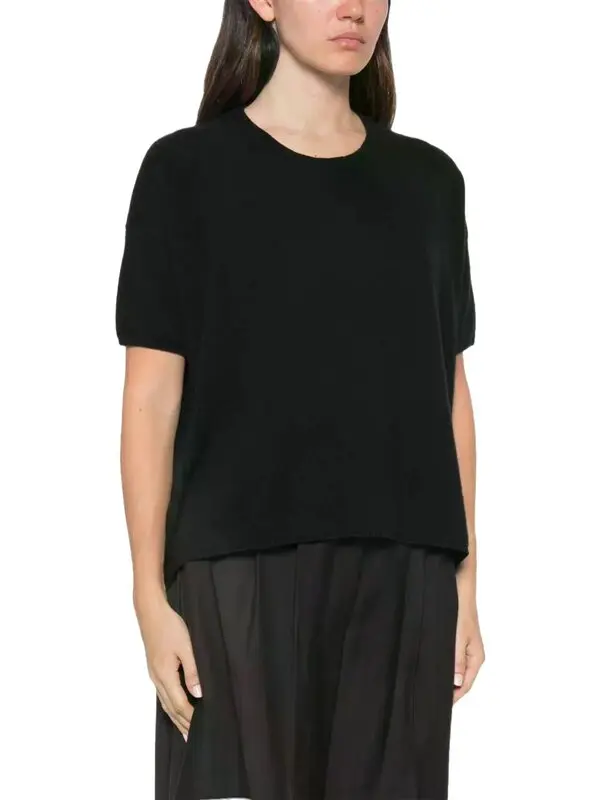 C.T.PLAGE Short-sleeve Cashmere Sweater - Black