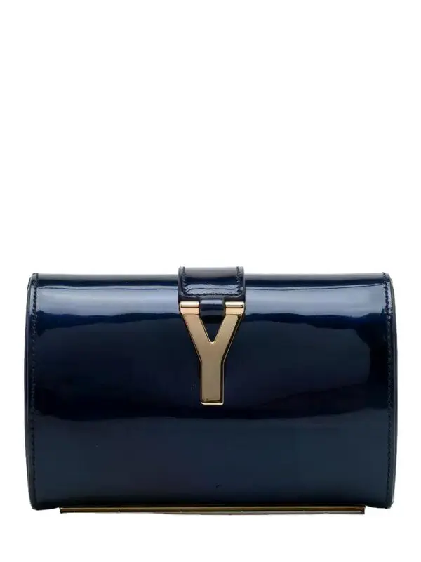 Saint Laurent 2013-2026 Edition Soi Patent Chyc Ligne Evening Clutch Bag - Blue
