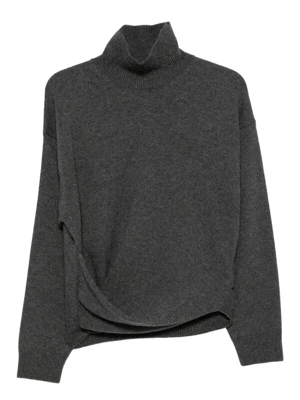RÓHE Sculptural Wrap-detail Turtleneck Sweater - Grey