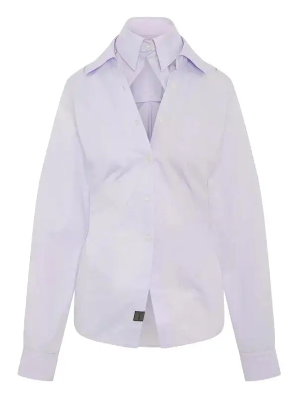SRVC STUDIO Breakfast Layered-collar Shirt - Purple