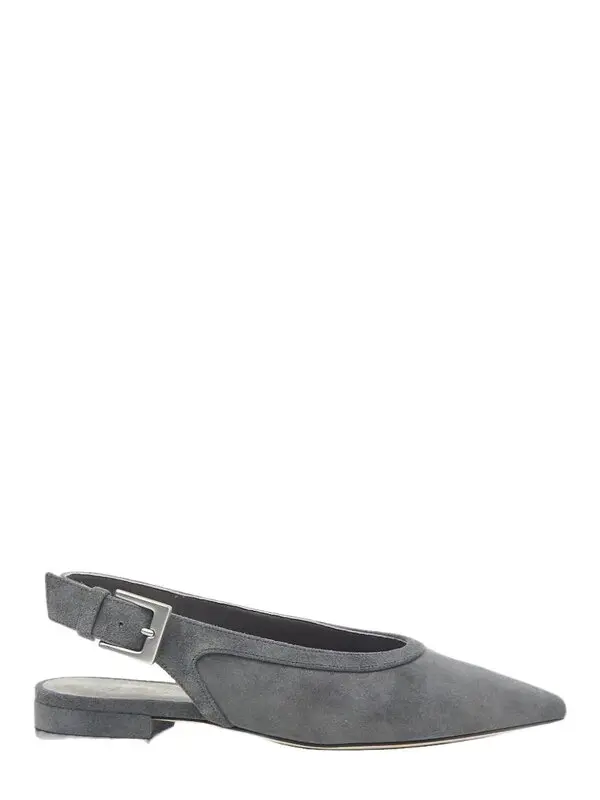 Peserico Pointed-toe Slingback Flat Pumps - Grey