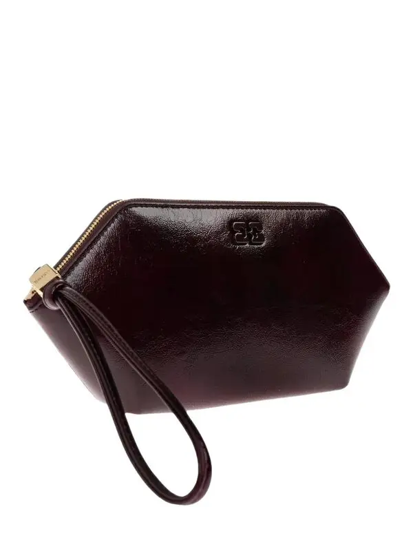 GANNI Logo-plaque Make-up Bag - Red
