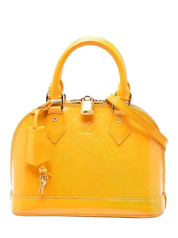 LOUIS VUITTON 2012 Monogram Vernis Alma Bb Satchel - Yellow