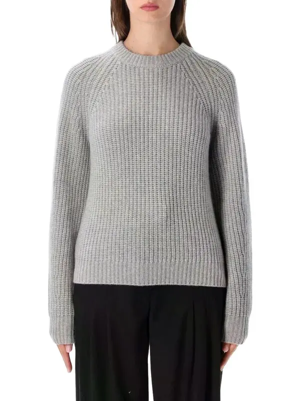 LISA YANG Miki Ribbed-knit Raglan-sleeve Sweater - Grey