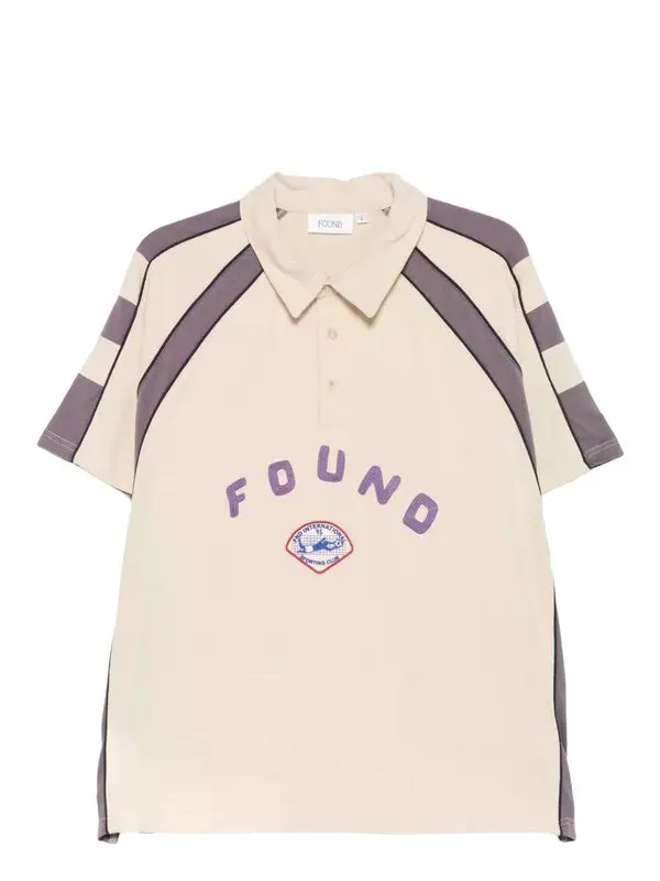 FOUND Logo-embroidered Striped Polo Shirt - Neutrals