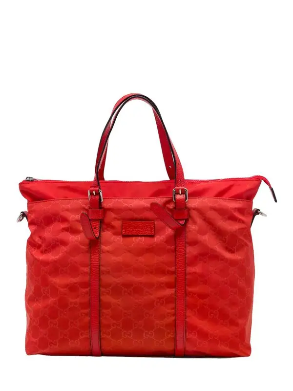 Gucci 2016-2026 Gg Nylon Satchel - Red