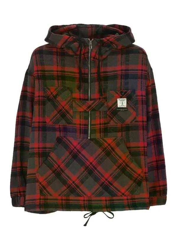 ROY ROGER'S X Engineered Garments Plaid-check Hooded Jacket - Grey