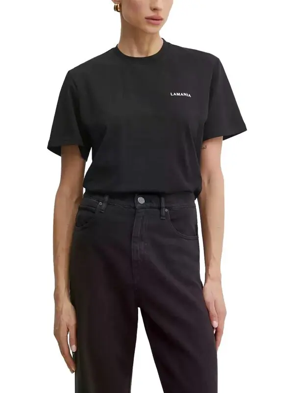 LA MANIA Short-sleeve Cotton T-shirt - Black