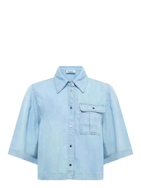 BLUGIRL Cropped Short-sleeve Shirt - Blue
