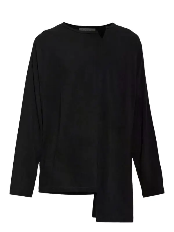 Yohji Yamamoto Asymmetrical Long-sleeve T-shirt - Black
