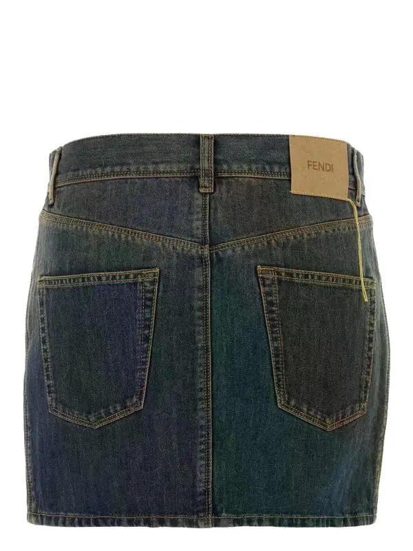 Fendi Button-up Short Straight Skirt - Blue