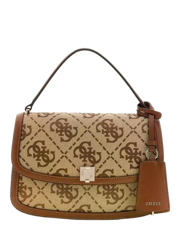 Guess Audrey Logo-monogram Satchel Bag - Neutrals