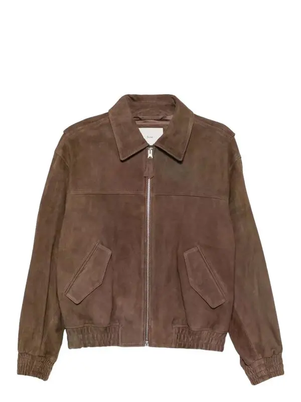 DUNST Zip-fastening Suede Jacket - Brown
