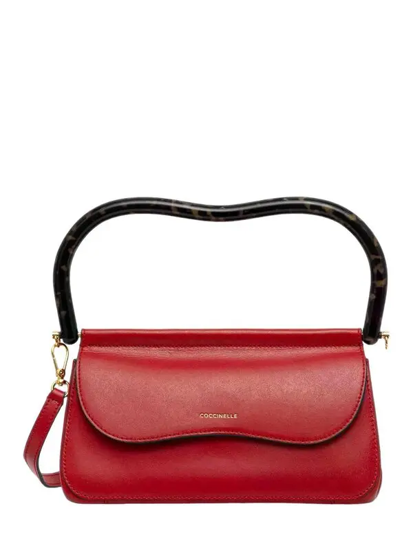 COCCINELLE Tortoiseshell-effect Logo-print Leather Tote Bag - Red