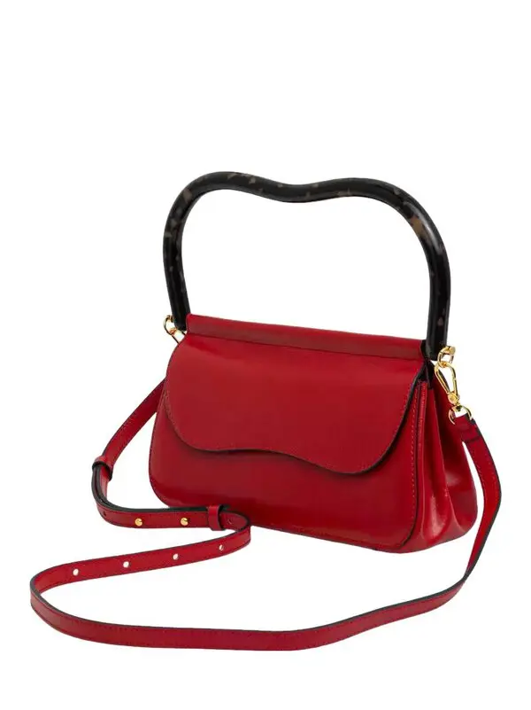 COCCINELLE Tortoiseshell-effect Logo-print Leather Tote Bag - Red