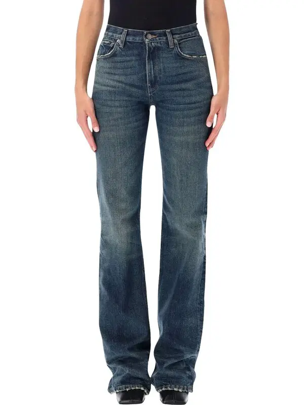 HAIKURE Star Flared Jeans In High-waisted Cotton - Blue
