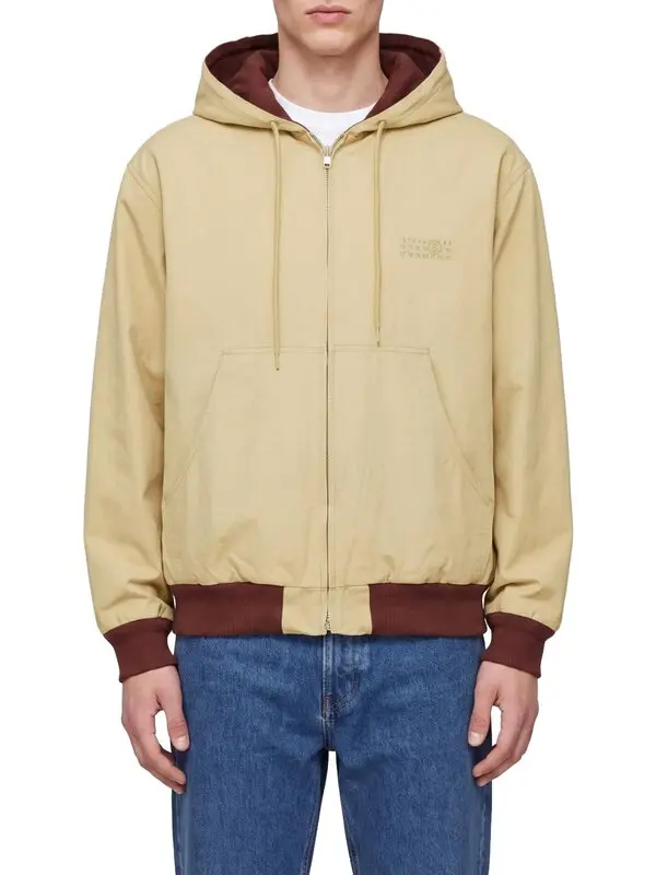 MAISON MARGIELA Cotton-blend Bomber Jacket With Hood And Numeric Logo - Multicolor