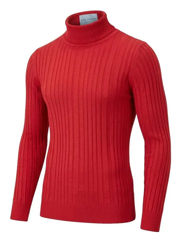 RON TOMSON Roll Neck Ribbed Sweater - Red