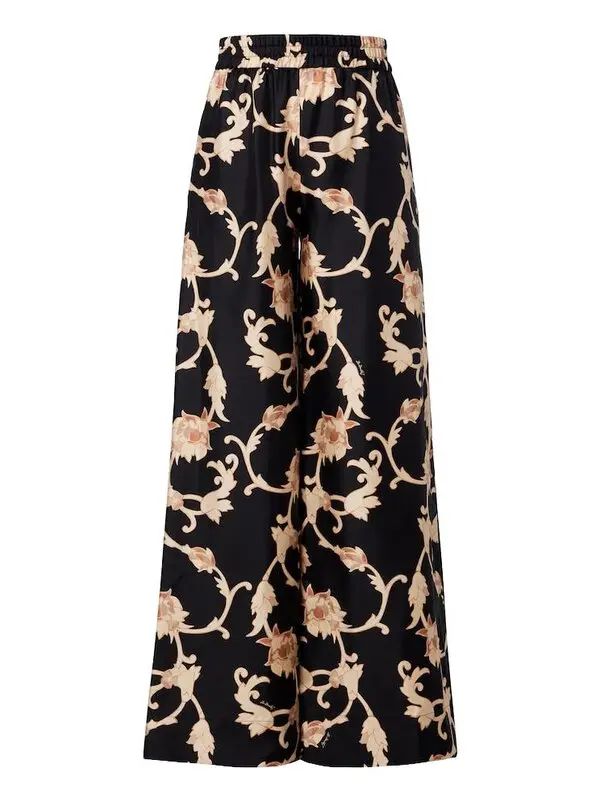 La DoubleJ Buttercup Printed Silk Palazzo Pants - Multicoloured