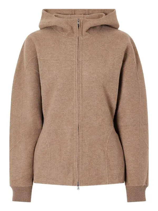 Max Mara Filtro Hooded Wool And Cashmere-blend Zip-up Cardigan - Neutrals